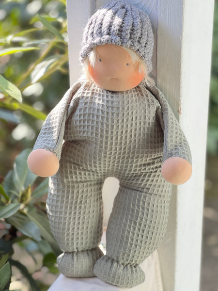 Snuggle Doll - Waffle Sage Green – Bamboletta Dolls, Ltd
